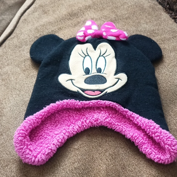 Other | Minnie Mouse Sherpalined Knit Peruvian Winter Hat Wbow Ears ...